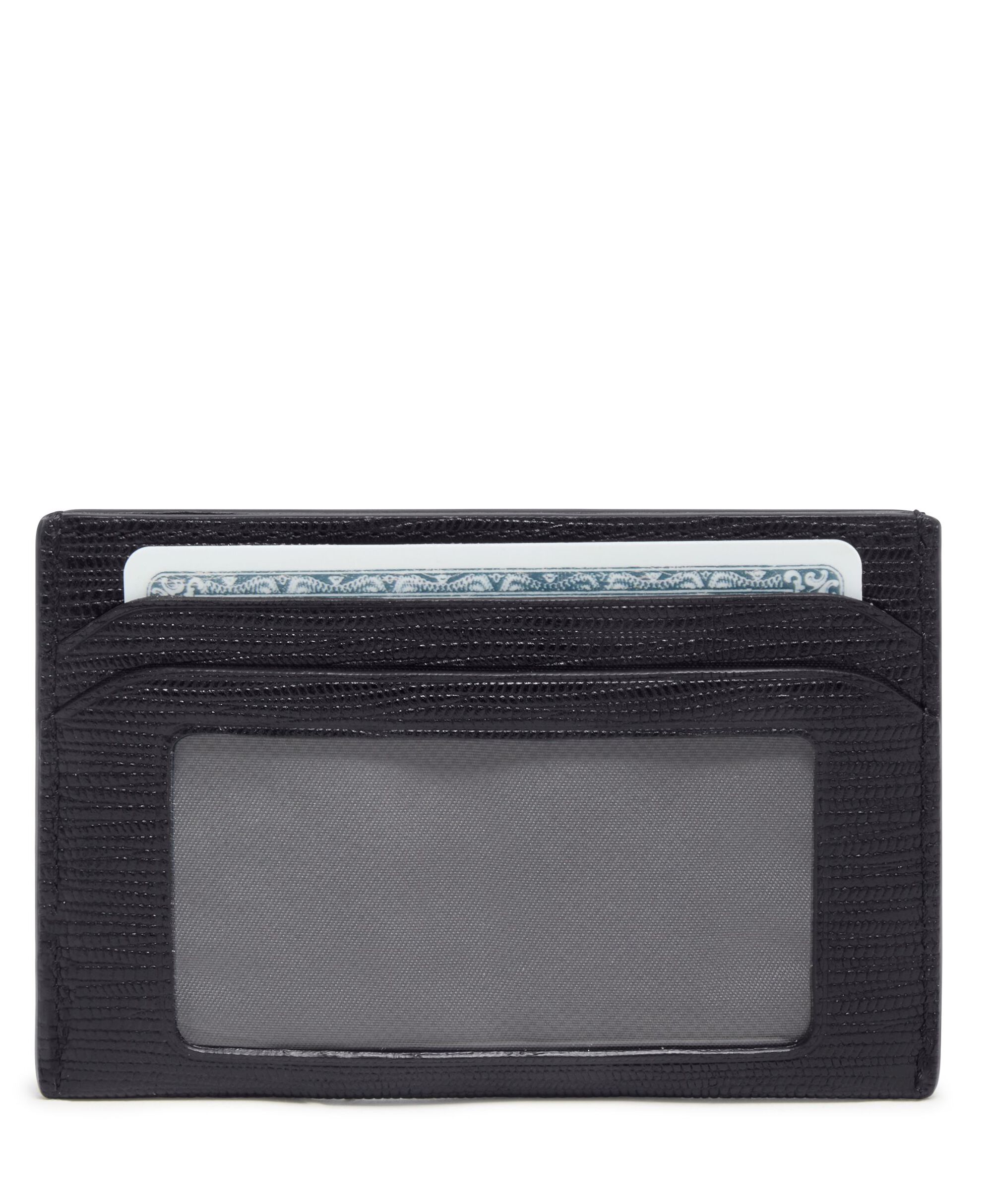 Slim Card Case in Black Embossed | Nassau Slg | TUMI Australia