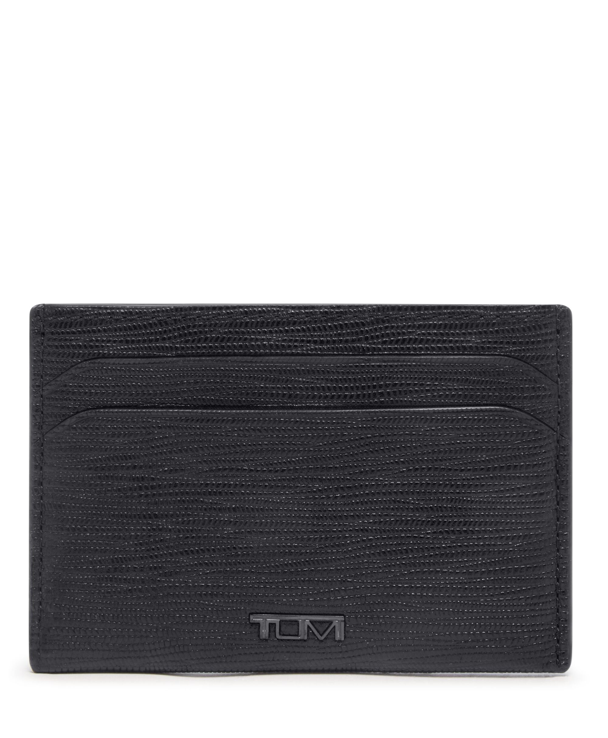Slim Card Case in Black Embossed | Nassau Slg | TUMI Australia